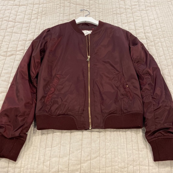 Xhilaration | Jackets & Coats | Xhileration Maroon Bomber Jacket | Poshmark